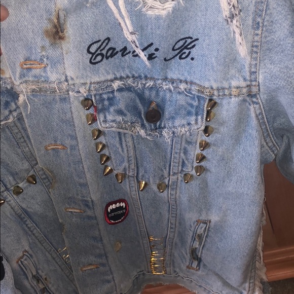 Levi's | Jackets & Coats | Custom Denim Jacket For Cardi B Offset ...